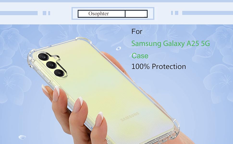 Amazon.com: Osophter for Samsung Galaxy A25 5G Case: Clear Women Girls Boys with 2pcs Screen ...