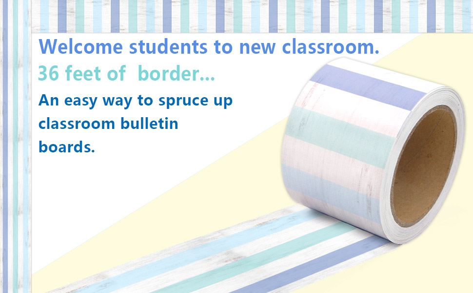 Amazon.com: Calming Blue Teal Bulletin Board Border Vintage Turquoise ...