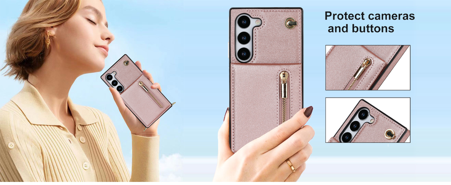 Amazon.com: Ephoou Crossbody Wallet Case for Samsung Galaxy S22 Plus, PU Leather Purse Cover ...