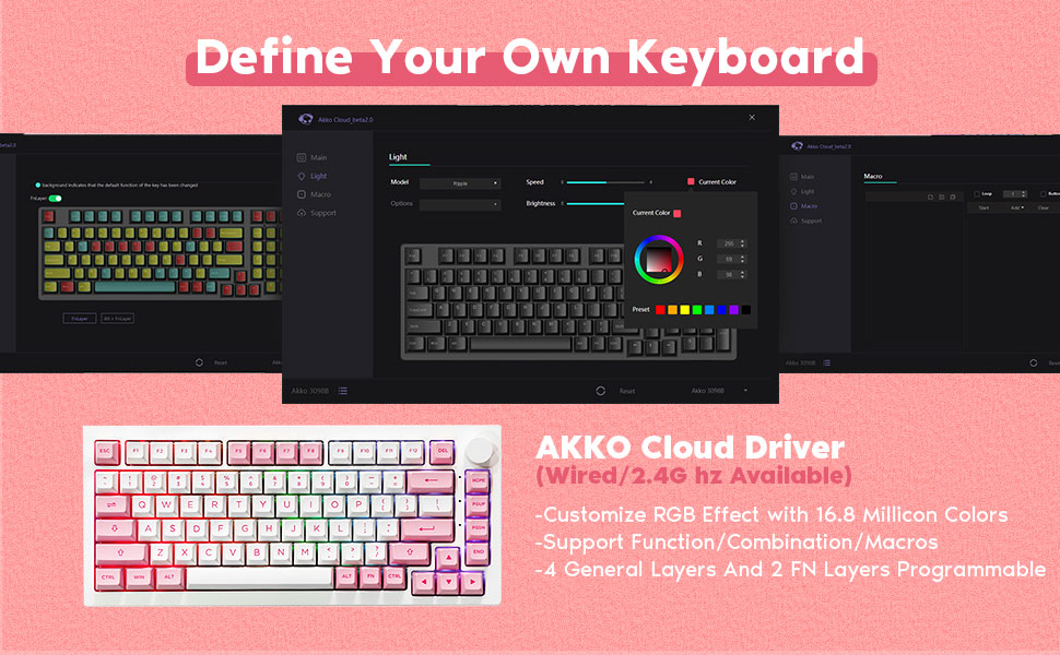 Amazon.com: EPOMAKER AKKO 5075B Plus Gasket Hot Swap Mechanical Keyboard, 2.4GHz/Bluetooth 5.0 ...