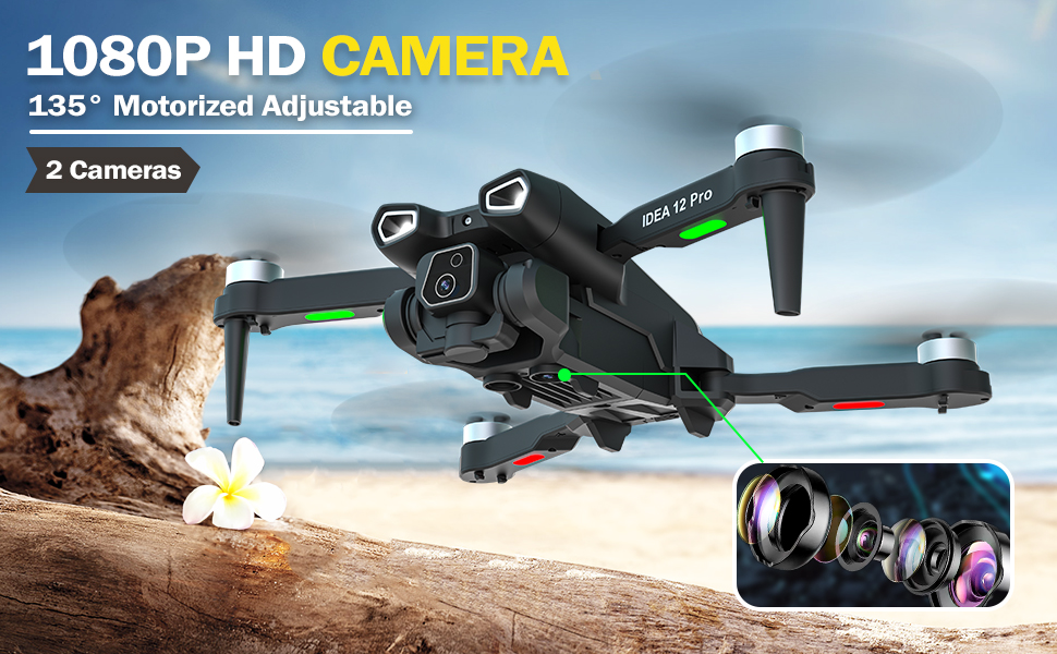 Amazon.com: 12PRO Drones with Camera Brushless Motor Drone for Adults and Beginner 5G WIFI FPV ...