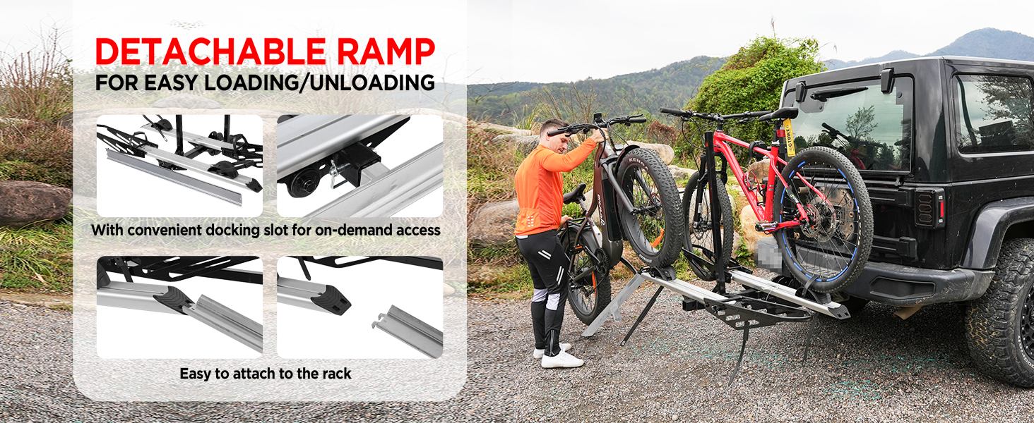 Amazon.com: Rockland Foldable 2-Ebike Rack with Ramp, 200 lbs Capacity, Hitch Mount Electric ...