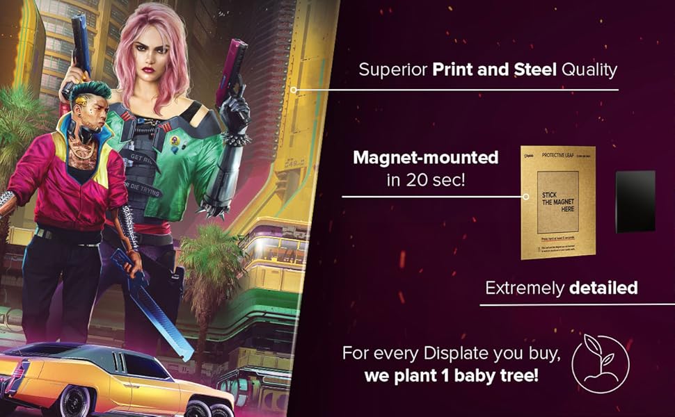 Amazon.com: Displate Cyberpunk 2077 Metal Poster Cyberpunk 2077 Poster ...