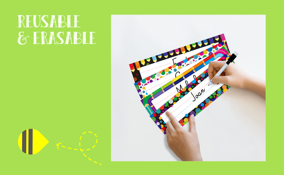 Amazon.com: 40PCS Desk Nameplates, 4 Designs Double Sided PET Film Desk ...