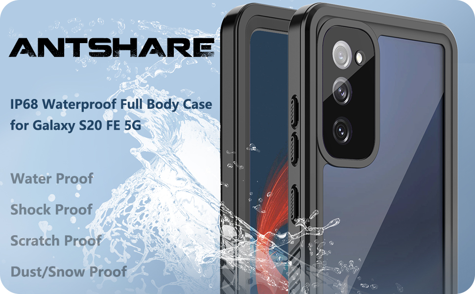 ANTSHARE for Samsung Galaxy S20 FE Case, IP68 Waterproof S20 FE Case with Built-in Screen ...