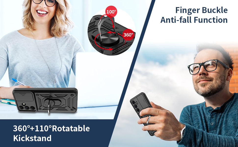 Guisessy für Samsung Galaxy A35 5G Hülle, für Samsung A35 Handyhülle Kameraschutz Slide Camera ...