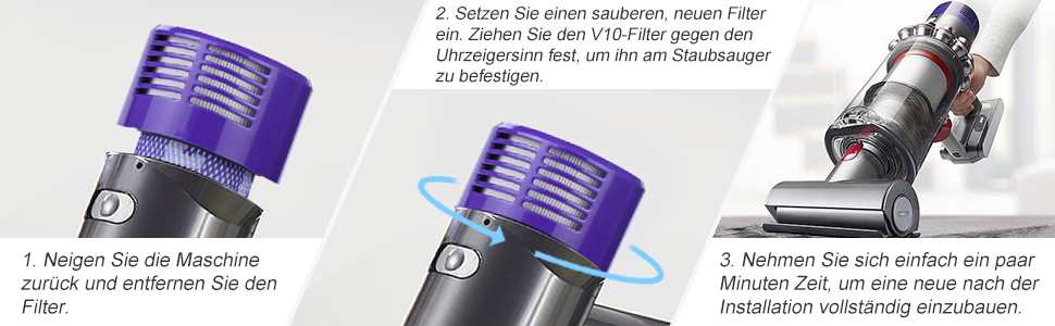 Amazon.de: PokeAir Filter for Dyson V10 SV12 Cordless Vacuum 2 Pack Washable Filters ...