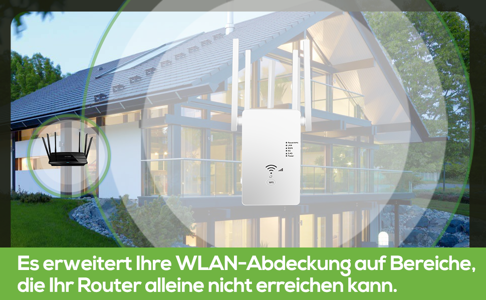 WLAN Repeater WLAN Verstärker 1200Mbit/s Dual-Band WiFi Booster mit Repeater/Router/Access Point ...