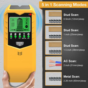 Stud Finder Sensor 5 in 1 Battery Operated SH402 Wall Scanner Detector Portable Electronic ...