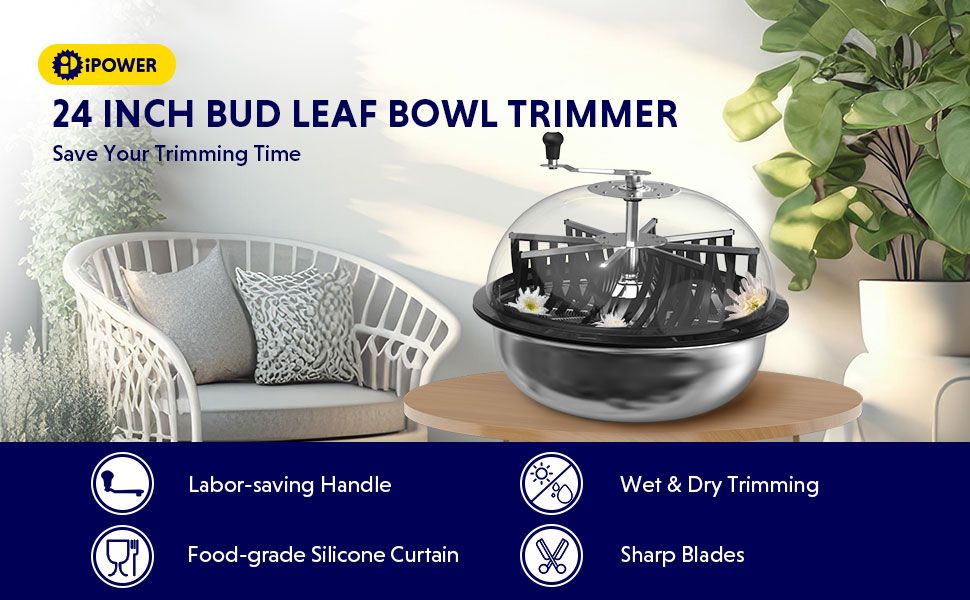 Amazon.com : iPower 24 inch Bud Leaf Bowl Trimmer, Twisted Spin Cut with Sharp Stainless Steel ...