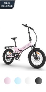 Amazon.com : KBO K2 Folding Electric Bike 500W, 5 Colors K Series E Bike, Up to 45 Miles Range ...