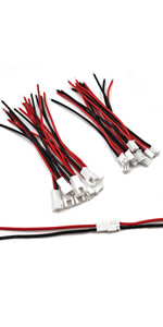 Amazon.com: 20 Sets Mini Micro JST-XH 2.54mm Pitch 2 Pin Male Connector with 10cm Silicone Wire ...