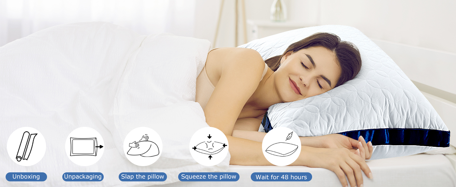 Amazon.com: Slybear Pillows Standard Size Set of 2, Cooling Bed Pillow Hotel Quality Pillows 2 ...