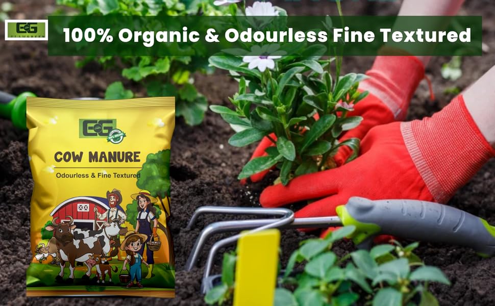 Elamgreen Cow manure fertilizer for plants, organic cow dung fertilizer for home garden 5kg ...