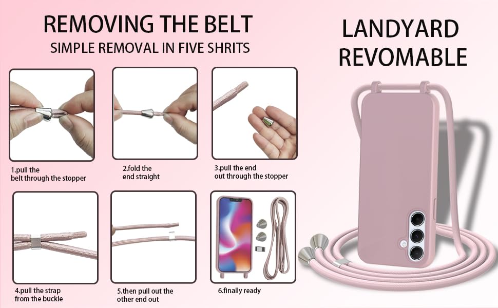 AOMYKE Coque pour Samsung Galaxy A55 5G avec Cordon, Collier Étui Silicone Liquide avec Tour de ...