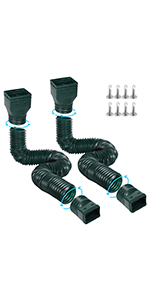Gutterlix Flexible Gutter Downspout Extensions, Connectable Downspout ...