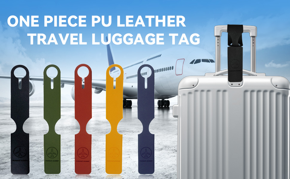 Amazon.com: CPCOIN Luggage Tag 3 Pack Unique Long Strip Leather Luggage Tags One Piece Double ...