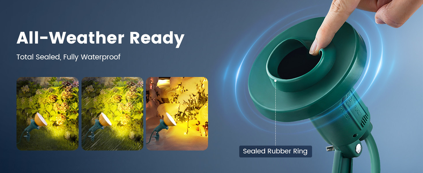 SURAIELEC Outdoor Flood Light Holder, Waterproof Spot Lights with E26 ...