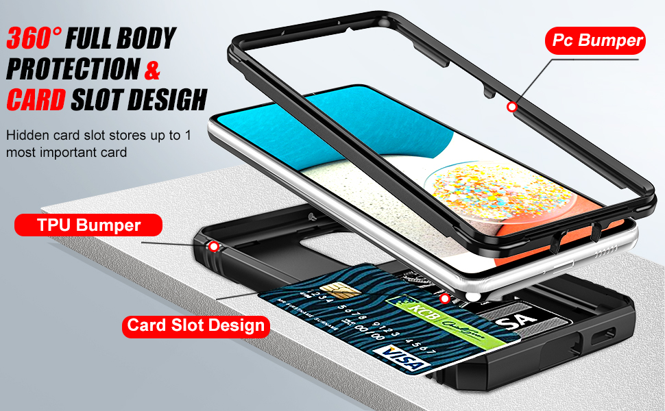 LeYi for Samsung Galaxy A53 5G Case and 2 Tempered Glass Screen Protector with Slide Camera ...