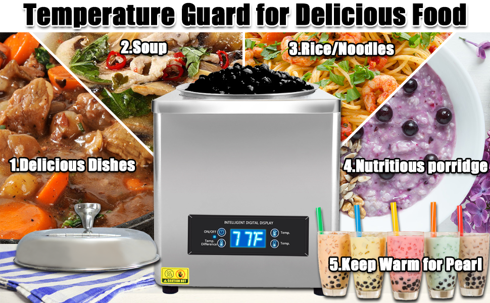 Amazon.com: VorChef Commercial Food Warmer, Commercial Grade Stainless Bain Marie Steel Buffet ...