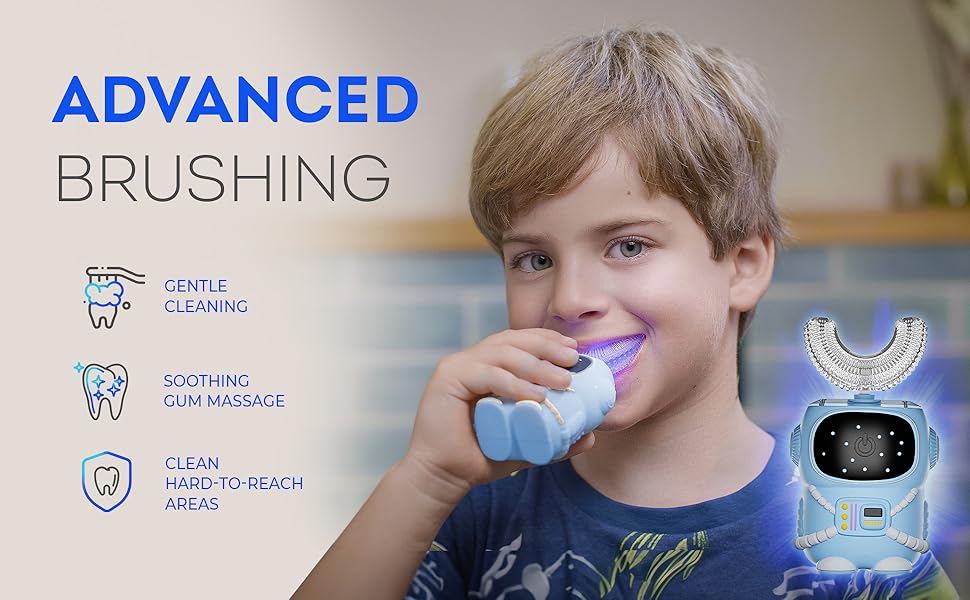 Amazon.com: Sensory 360 Round U-Shaped Astronaut Design Mouthguard Electric Toothbrush for Kids ...