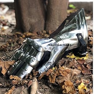 Amazon.co.jp: NAUTICALMART Armored中世Polished Knightsハロウィーンガントレット ...