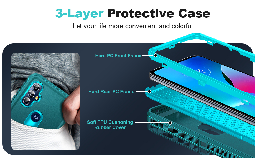 Amazon.com: LeYi for Moto G Play 2023 Case: Motorola G Power 2022 Phone Case with 2PCS Tempered ...