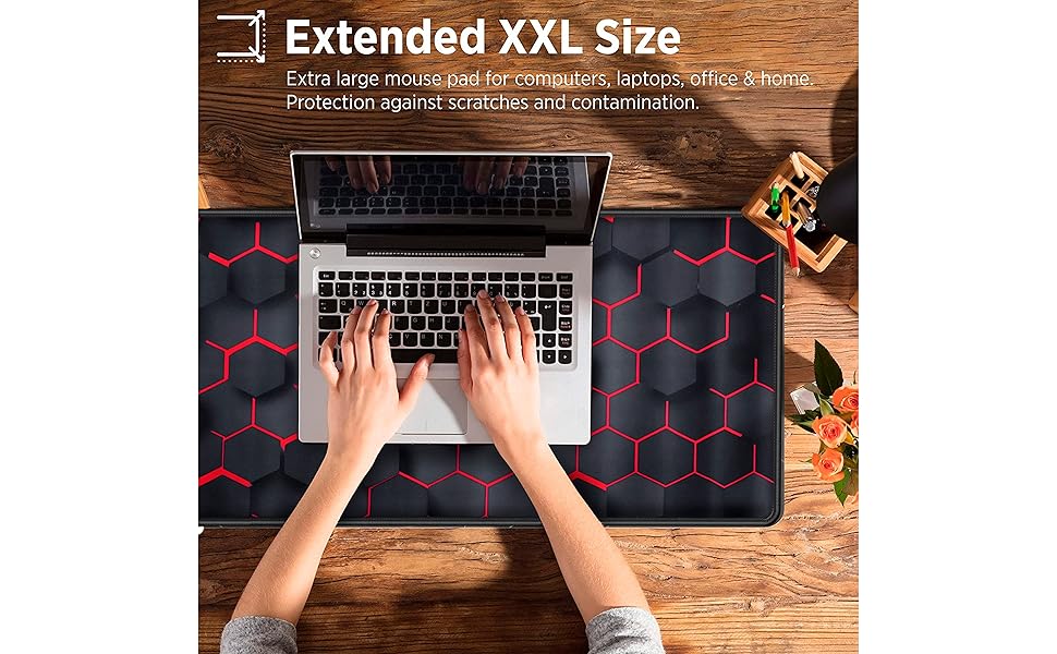 Buy RiaTech Black Gaming Mouse Pad(Hexagonal 600x300x2mm Mouse Pad ...