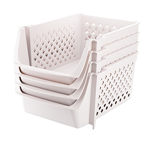 Amazon.com: YOUEON Set of 4 Stackable Storage Bins Open Front, Storage ...