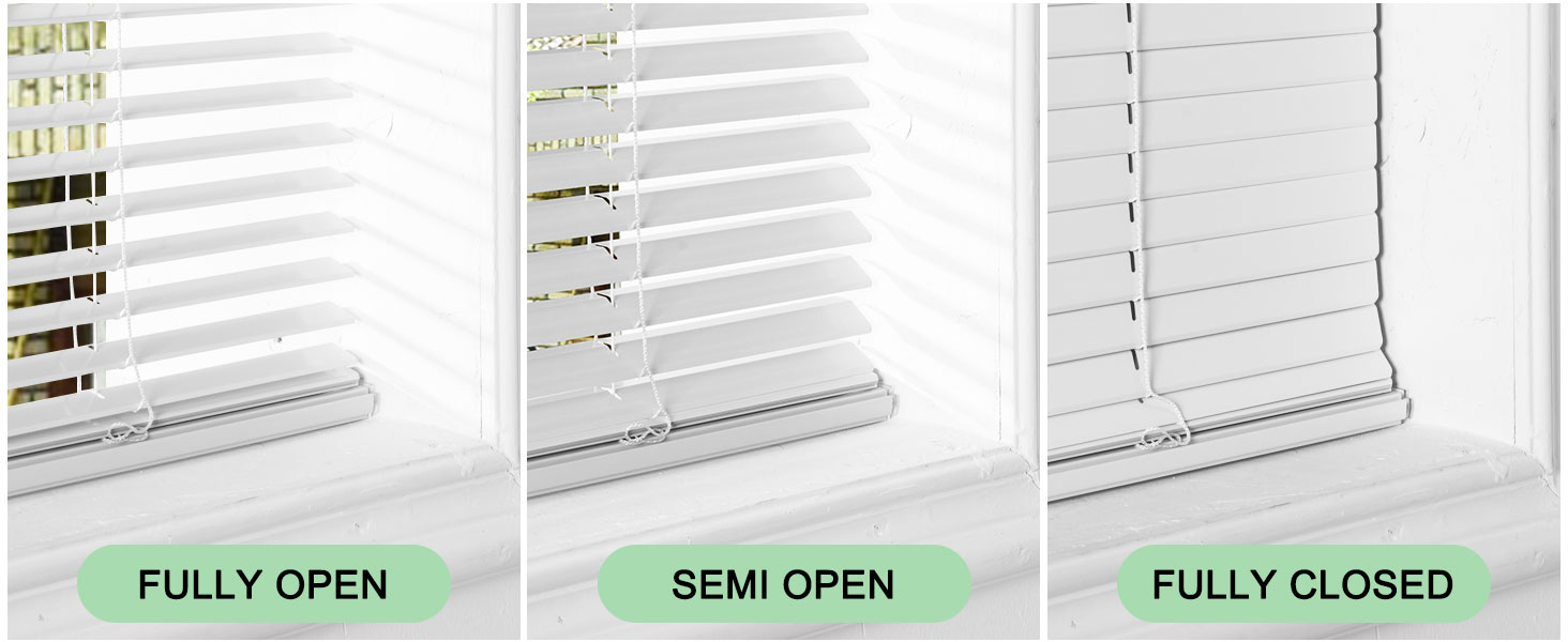 BERISSA Cordless Mini Blinds 1" Aluminum Vinyl Horizontal Blinds for ...