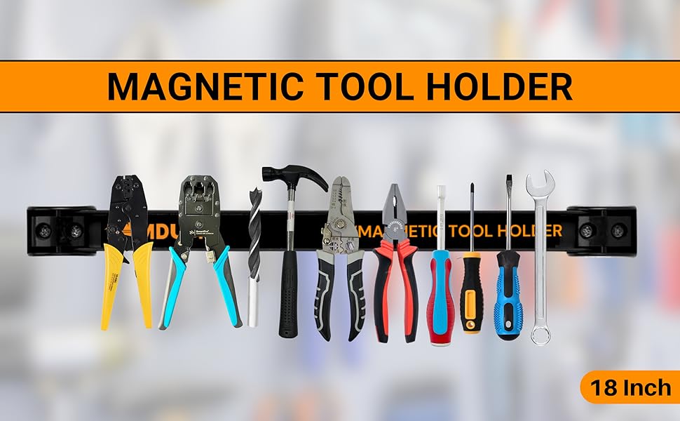 Homdum 18 inch Magnetic Tool Holder Racks, Super Strong Metal Magnet Storage Tool Organizer Bars ...