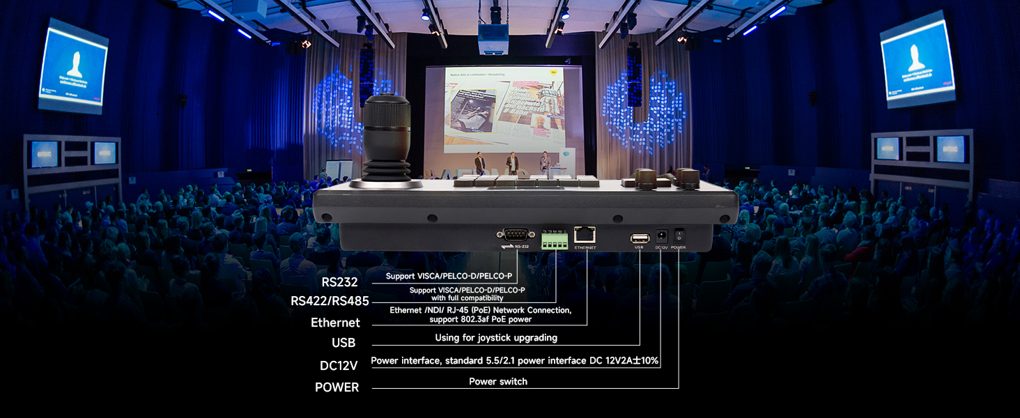 Amazon.com: iuZee PTZ Camera Controller 4D Joystick PoE IP PTZ Keyboard ...