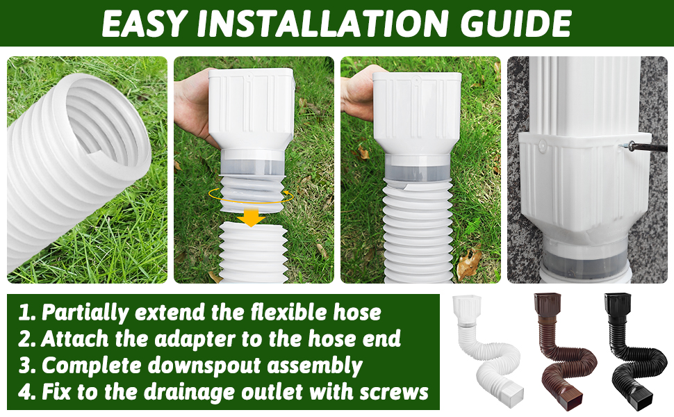 Amazon.com : COYXiCE 2 Pack Rain Gutter Downspout Extensions 60" with ...