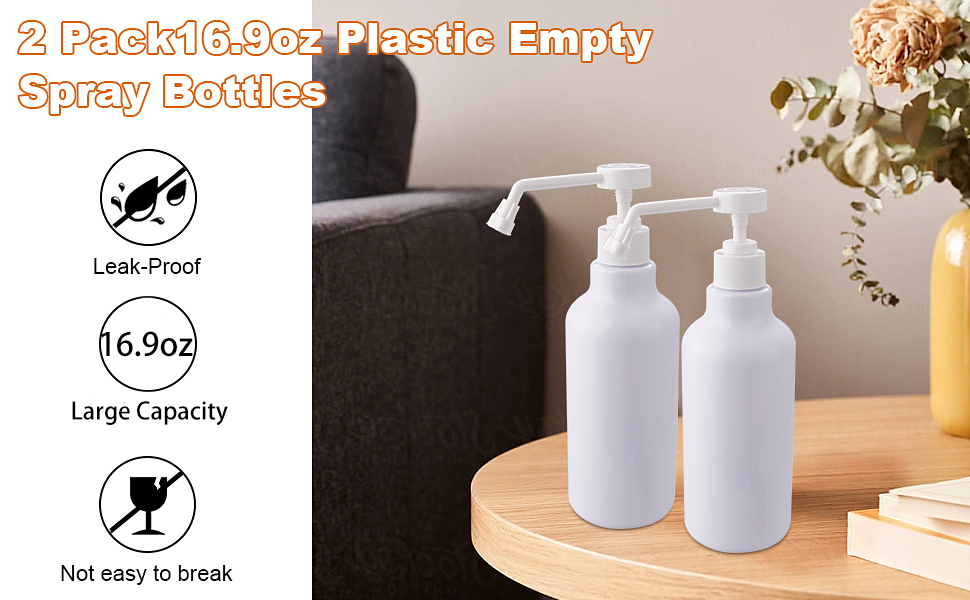 Amazon.com: Plastic Spray Bottles Empty Spray Bottle 16.9oz/500ml 2 Pack Heavy Duty Spraying ...