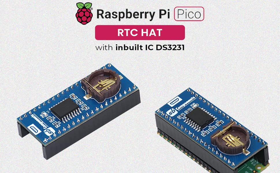 sb components Raspberry Pi Pico RTC HAT IC DS3231 Modulo di espansione orologio in tempo reale ...