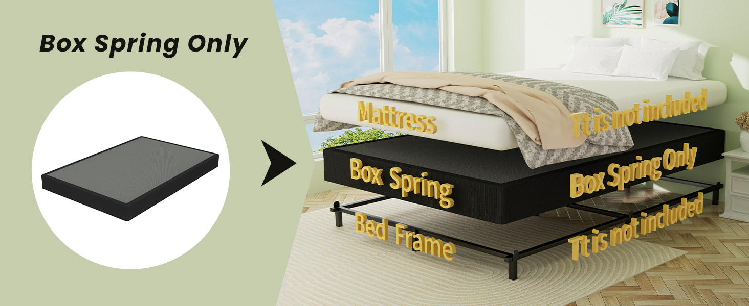 Amazon.com: Twin Box Spring, 10 inch Box Spring for Twin Bed, Heavy Duty Metal Bed Frame with ...