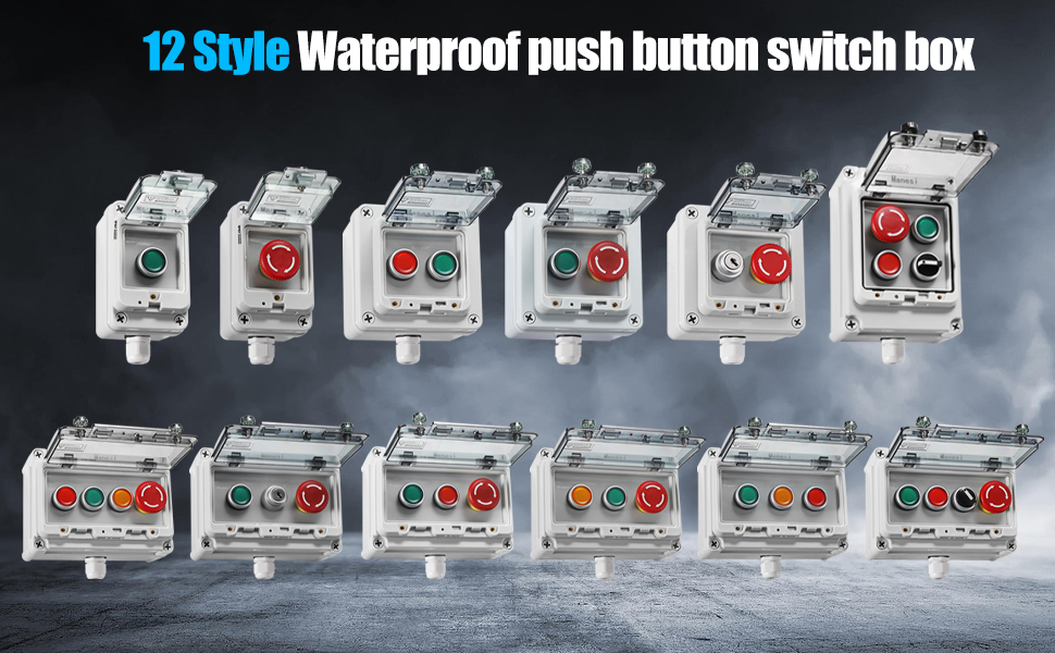 Push Button Switch IP67 Outdoor Waterproof Button Switch Box Emergency Stop Button Switch,Red ...