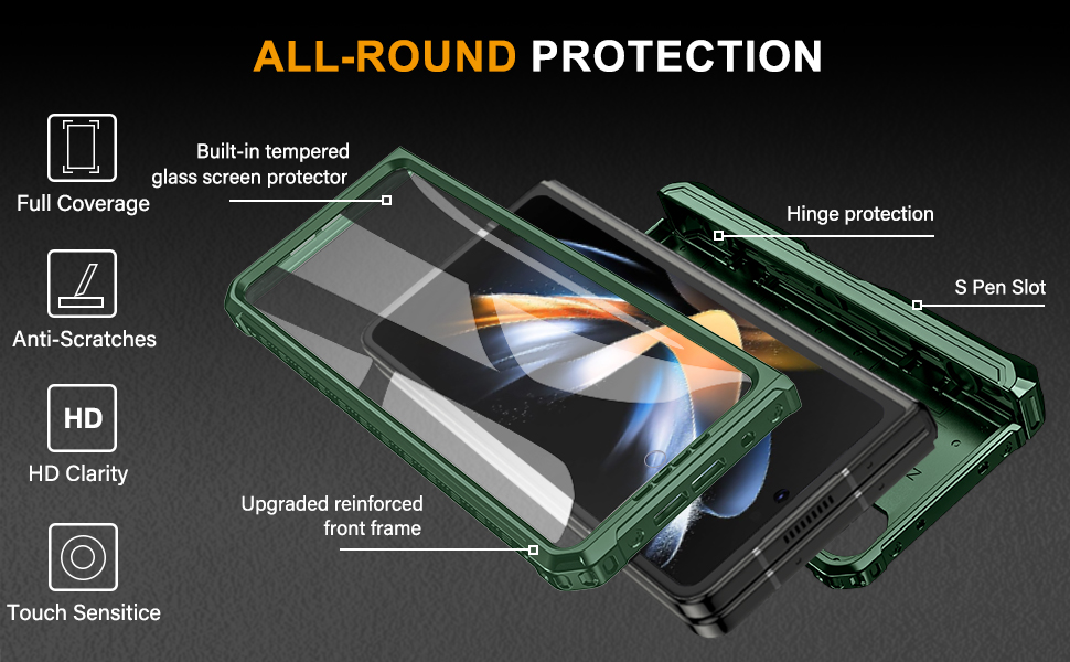 Amazon.com: LONTECT for Galaxy Z Fold 4 5G Case with Military Grade Protection, Shockproof ...