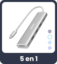 UGREEN USB C Hub, 5 en 1 Adaptador USB C Multipuerto Aluminio a 4K 30Hz HDMI, 1 USB 3.0 y 2 USB ...