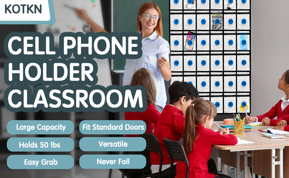 Amazon.com: 36 Pocket Charts for Classroom Cell Phones, 36 Clear Pocket ...