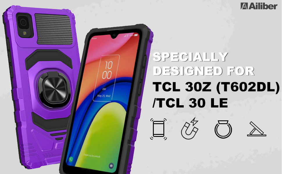 Amazon.com: Ailiber for TCL 30Z (T602DL) Phone Case, TCL 30 LE Case with Screen Protector, Ring ...