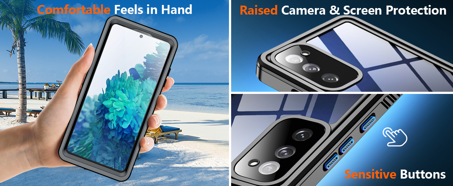 Amazon.com: SPIDERCASE for Samsung Galaxy S20 Fe 5G Case Waterproof,Built-in Camera Lens ...