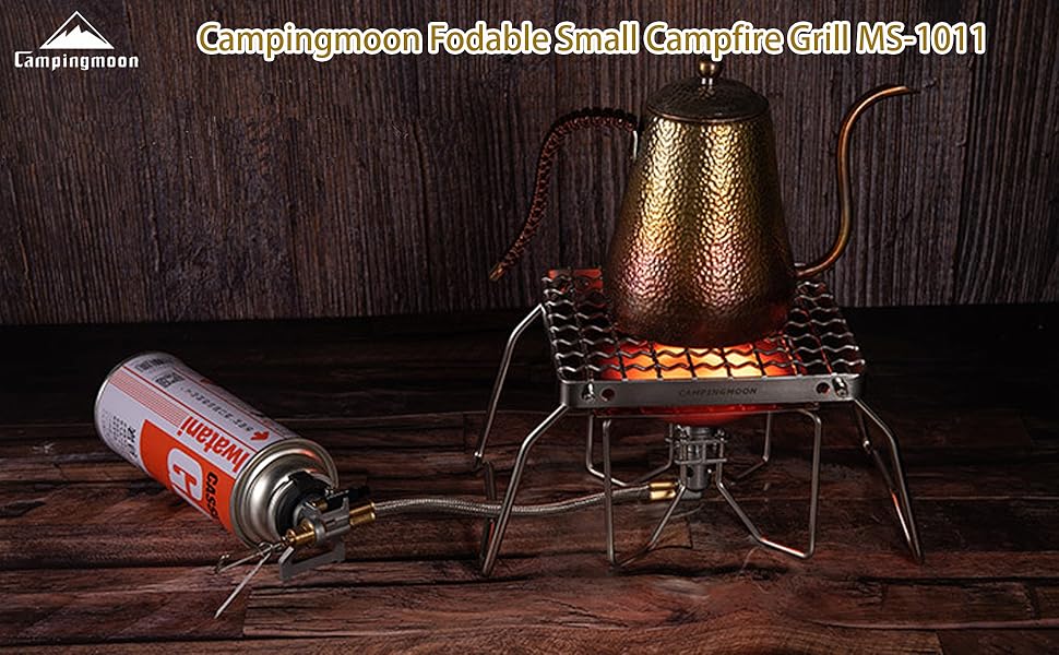 Amazon.com: Campingmoon Portable Campfire Grill Grate 304 Stainless Steel Folding Camping Grill ...