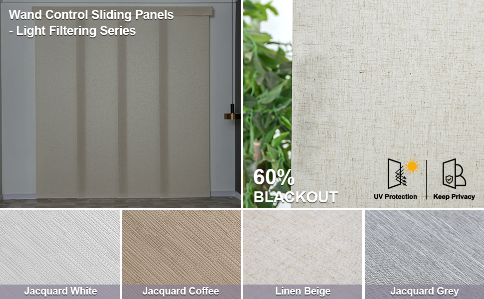 Amazon.com: Graywind Manual Sliding Panels Light Filtering Privacy Panel Track Blinds Wand ...