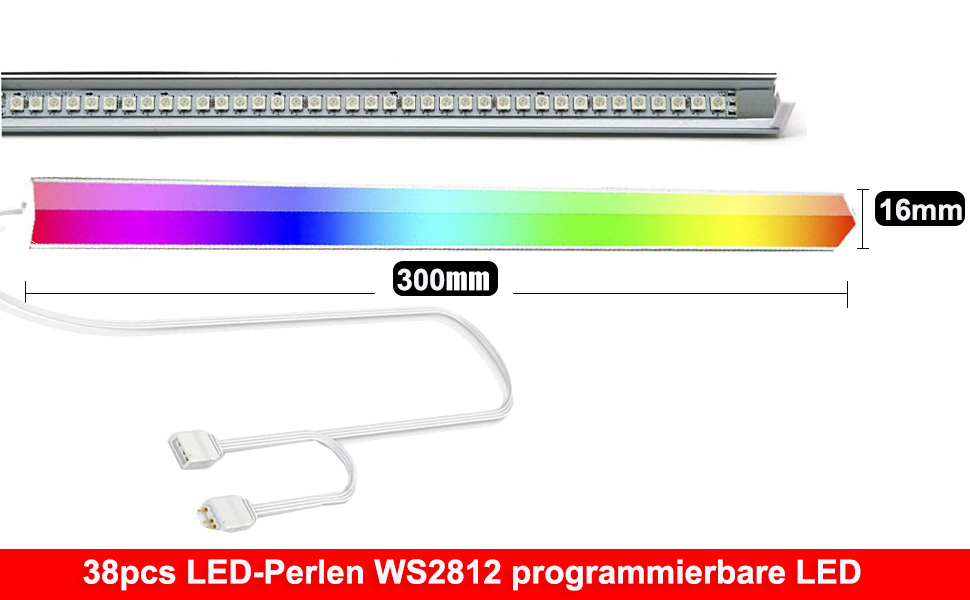 YSRSAI Digital RGB LED Strip Combo Set PC LED Striscia 300mm ARGB 5V ...