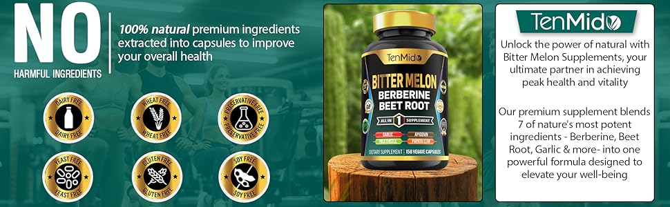 Amazon.com: Tenmido Bitter Melon Supplement - 8in1 Formula - Combine with Berberine, Beet Root ...