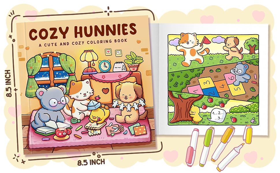 Amazon.com: Cozy Hunnies: Coloring Book for Adults and Teens Featuring ...