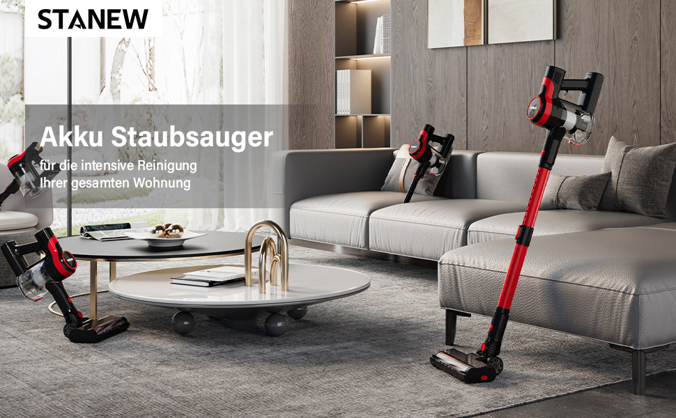 Amazon.de: Stanew Akku Staubsauger, 4 in 1 Staubsauger Kabellos, 150W Leichter Handstaubsauger ...