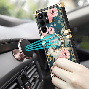 Amazon.com: WOLLONY for Samsung Galaxy S22 Ultra 5G Square Case for Women with Ring Stand Holder ...