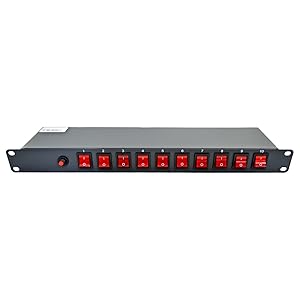 Amazon.com: 10 Outlets 15 Amps 125V Power Strip 19" 1U Rack Mount PDU Surge Protector and Switch ...